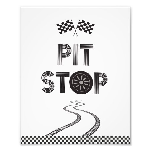 Race Car Party Pit Stop Sign | Zazzle