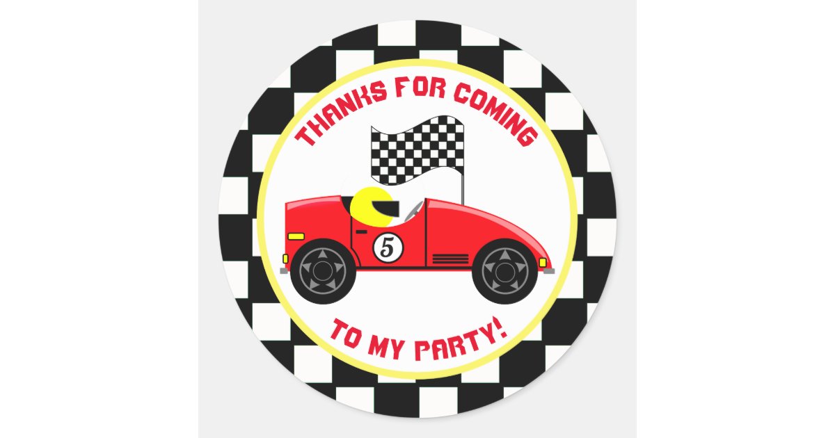 Race Car Personalized Birthday Party Stickers | Zazzle.com