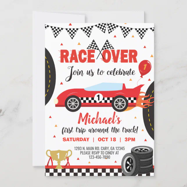 Race car, race cars, racing boy birthday invite. invitation | Zazzle