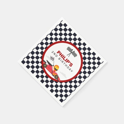 Race Car Racing Birthday Party Napkins | Zazzle