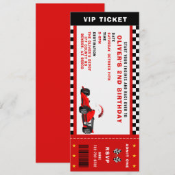 Race Car Racing Boy Birthday Party Ticket Invitation | Zazzle