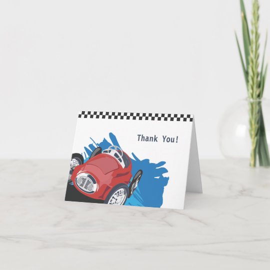 Race Car Thank You Card | Zazzle.com