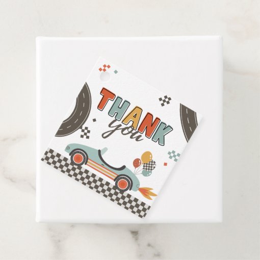 Race Car Thank You Card Favor Tags | Zazzle