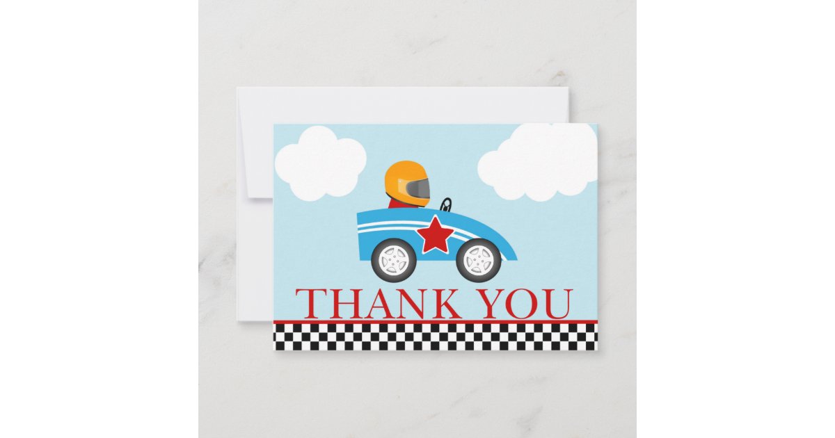 Race Car Thank you note cards | Zazzle