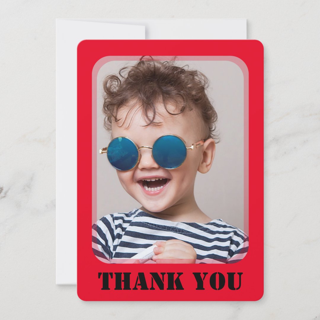 Race Car thank you photo card | Zazzle