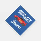 Race car themed napkins for kid's Birthday party | Zazzle
