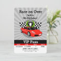 Race Car VIP Pass Birthday invitation! Invitation | Zazzle