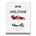 Race Car Welcome Sign | Zazzle