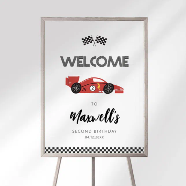 Race Car Welcome Sign | Zazzle