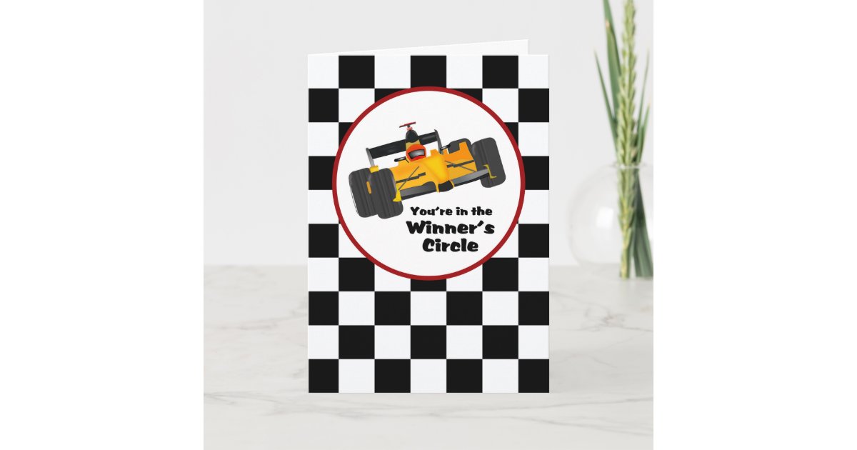 Race Car Winner's Circle Birthday Card | Zazzle