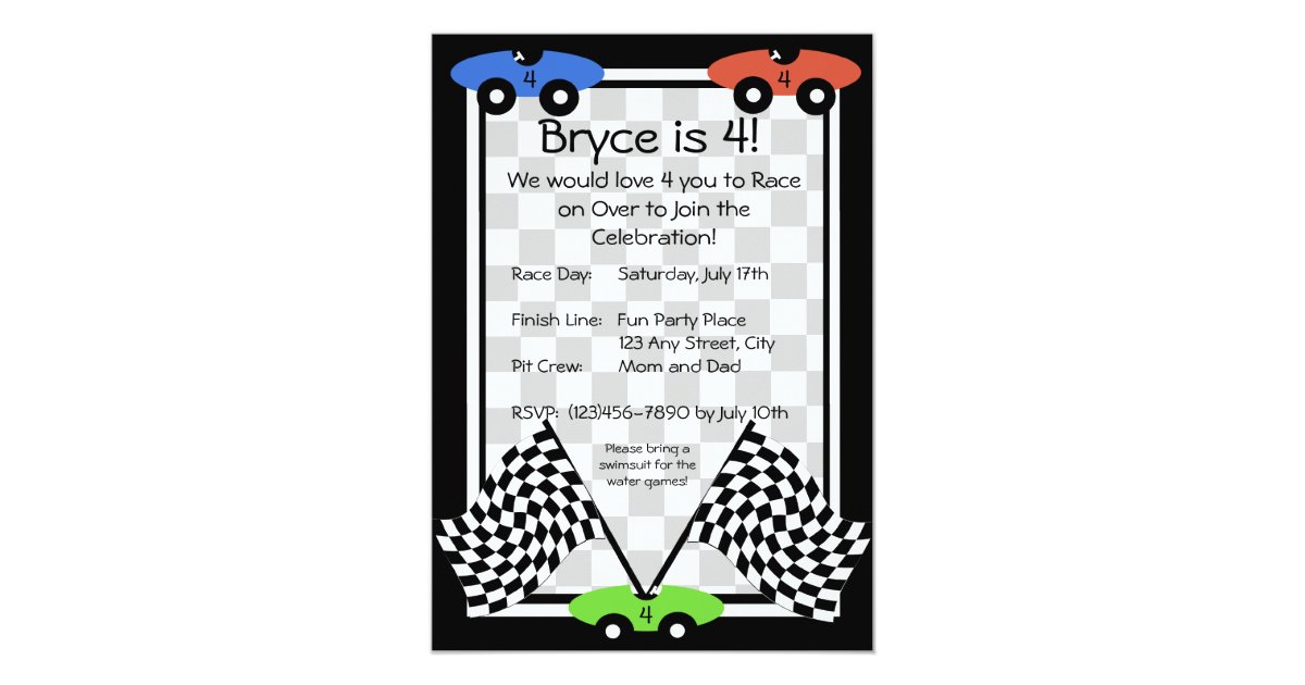 Race Day Invitation | Zazzle.com