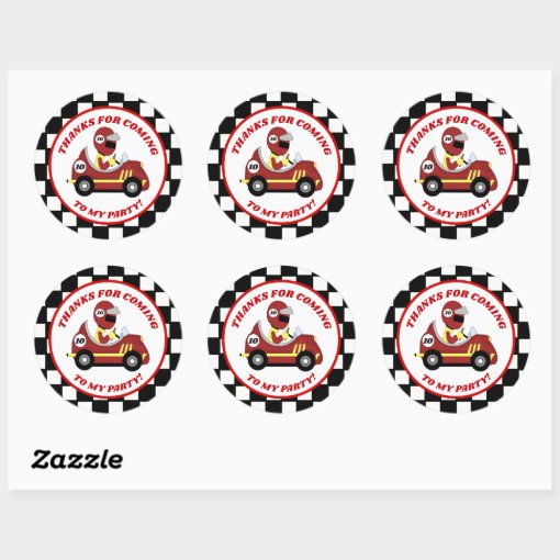 Race Fans Personalized Birthday Party Stickers | Zazzle