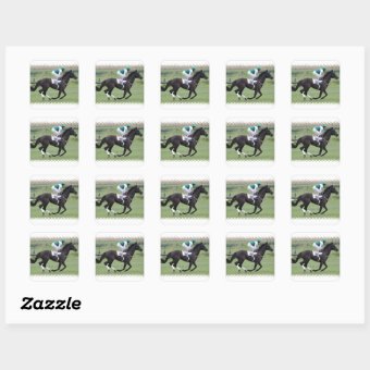 Race Horse Galloping Stickers | Zazzle