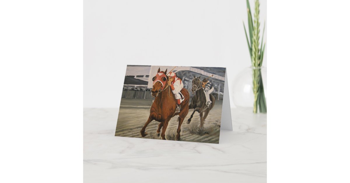Race Horse is the Winning Thoroughbred Holiday Card | Zazzle