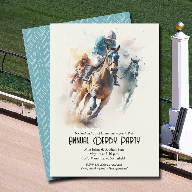 Race Horses Derby Party Invitation | Zazzle