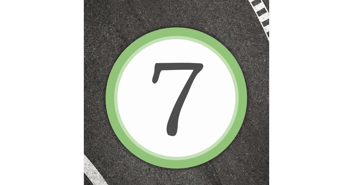 Race number classic round sticker | Zazzle