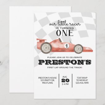 Race on over, Racing Birthday Invitation, Racing Invitation | Zazzle