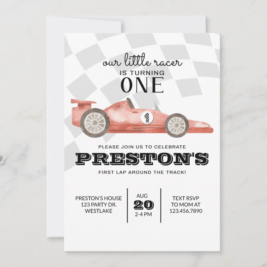 Race on over, Racing Birthday Invitation, Racing Invitation | Zazzle
