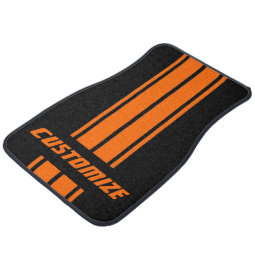Race Stripes Neon Orange - DIY Color Car Floor Mat | Zazzle