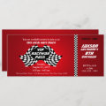 Race Track Pass Birthday Ticket Invitation | Zazzle