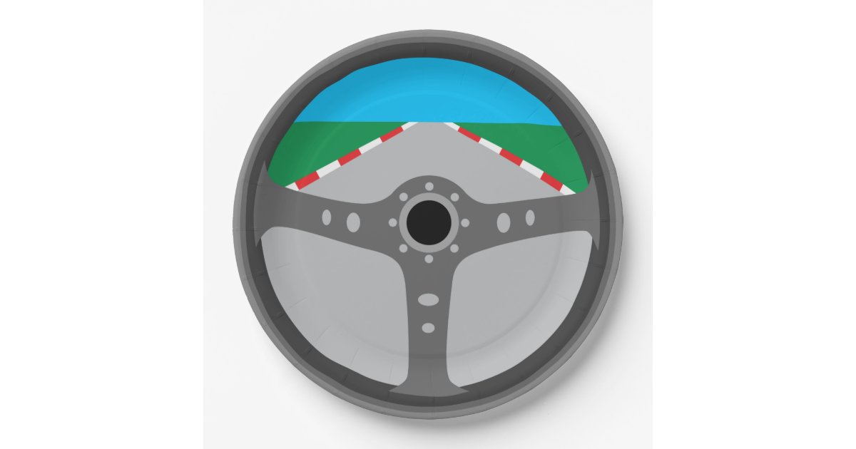 Race Track Steering Wheel Paper Plate, Fun to use! Paper Plates | Zazzle