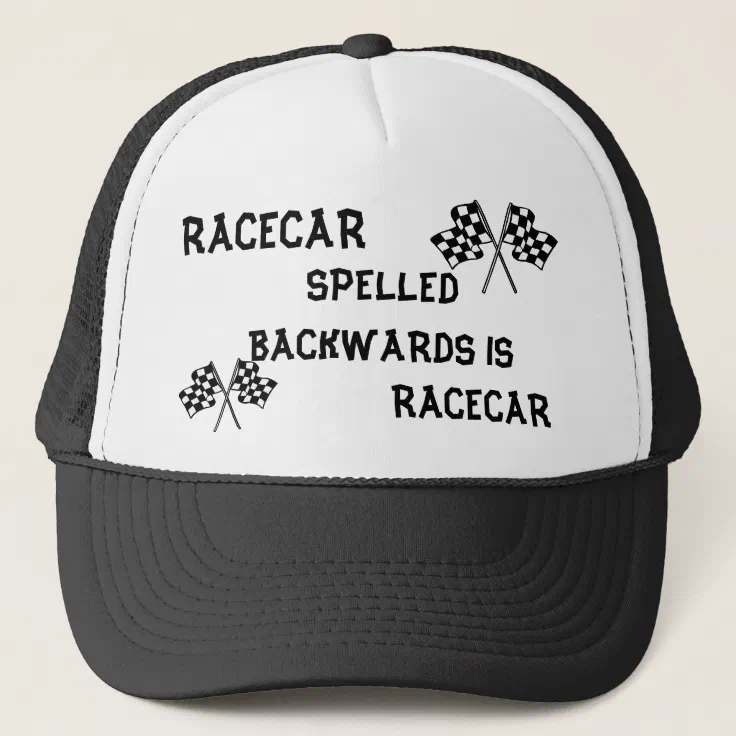 RACECAR SPELLED BACKWARDS HAT | Zazzle