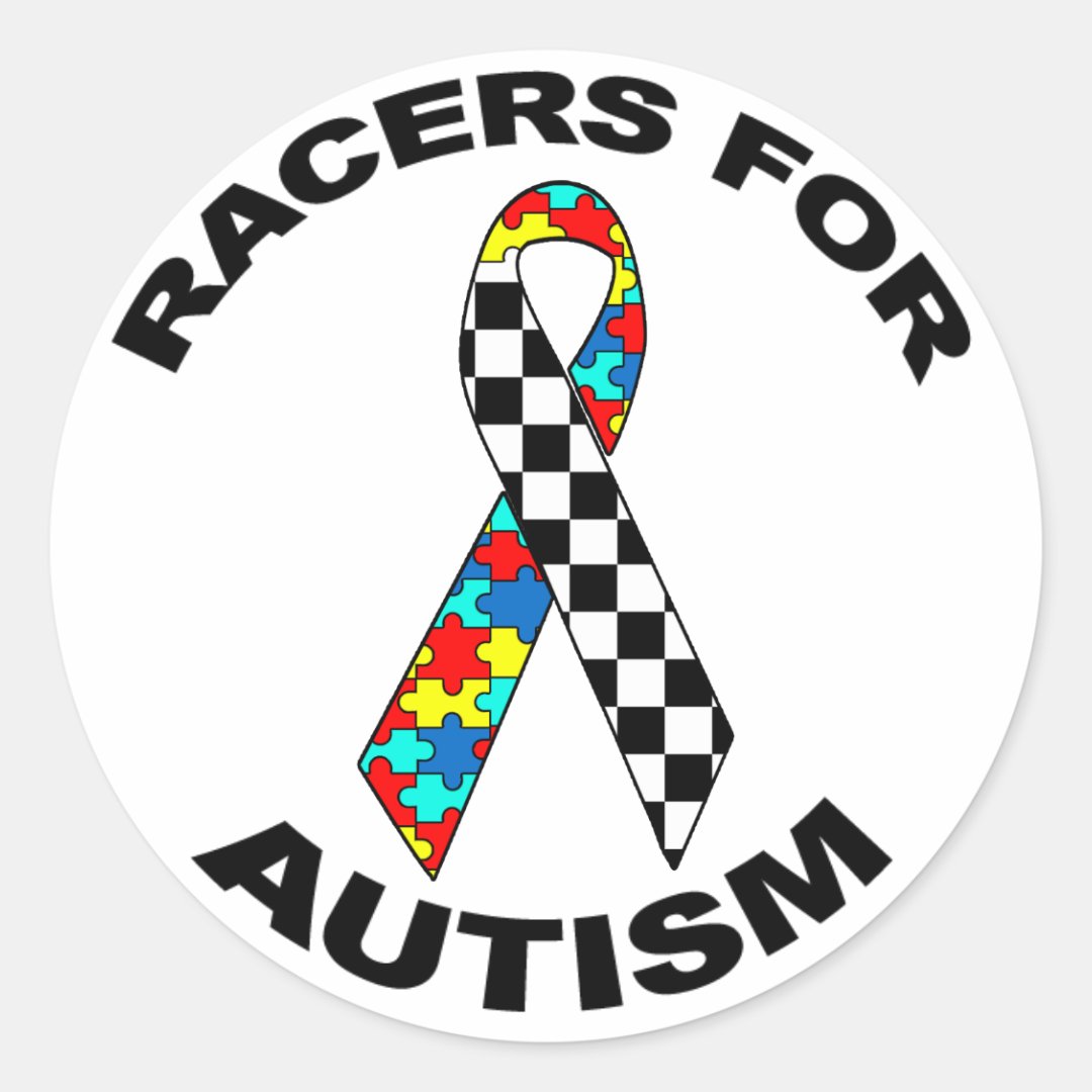 Racers For Autism Classic Round Sticker | Zazzle