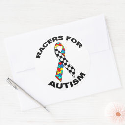 Racers For Autism Classic Round Sticker | Zazzle