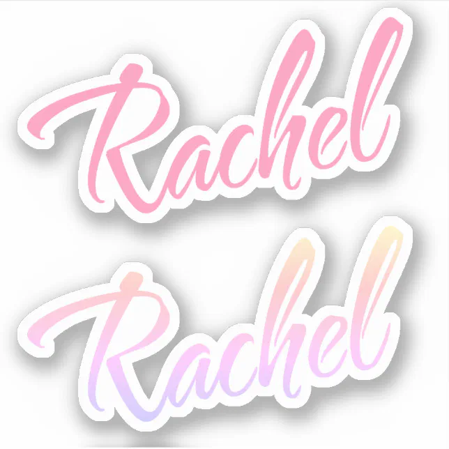 Rachel Decorative Name in Pink x2 Sticker | Zazzle
