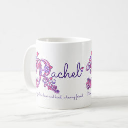 Rachel letter R name meaning doodle art mug | Zazzle
