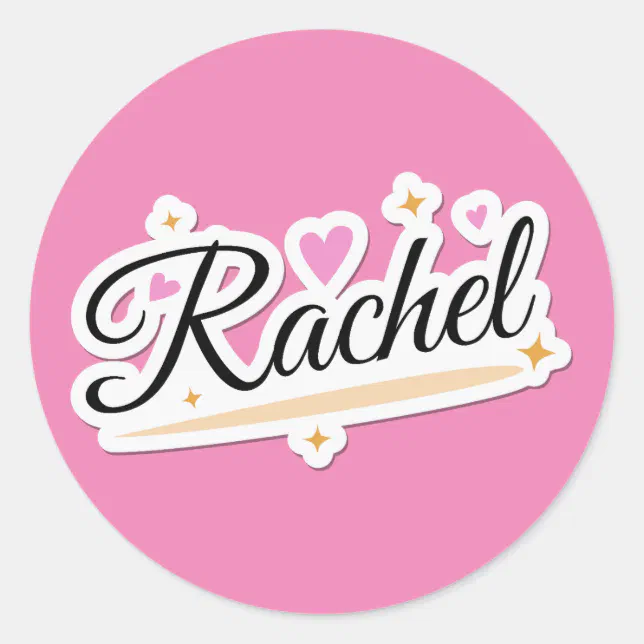 Rachel name cute design classic round sticker | Zazzle