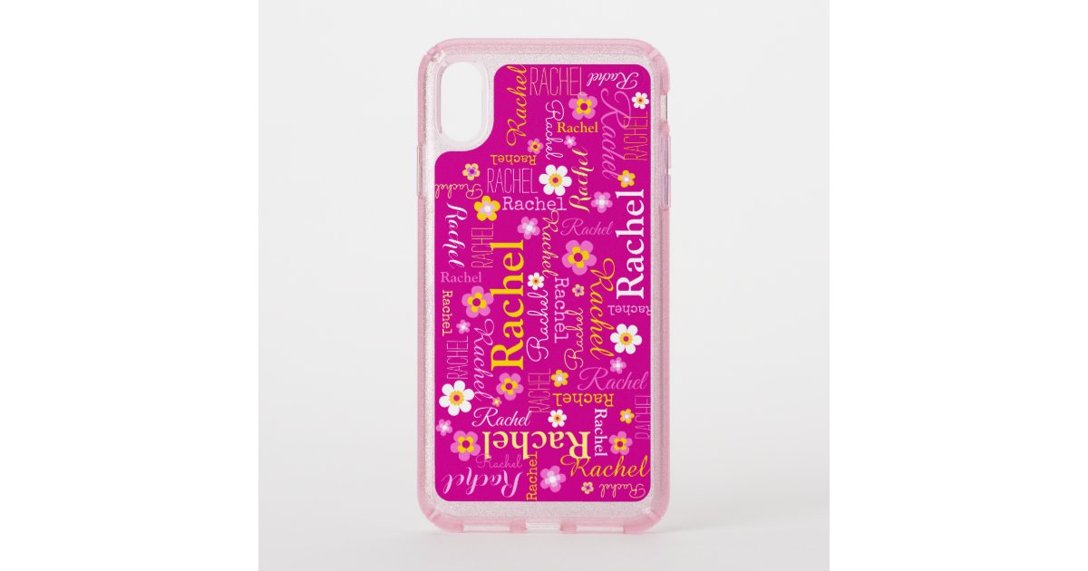 Rachel personalized pink text name case | Zazzle