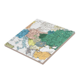 Racial Map of Europe Ceramic Tile | Zazzle