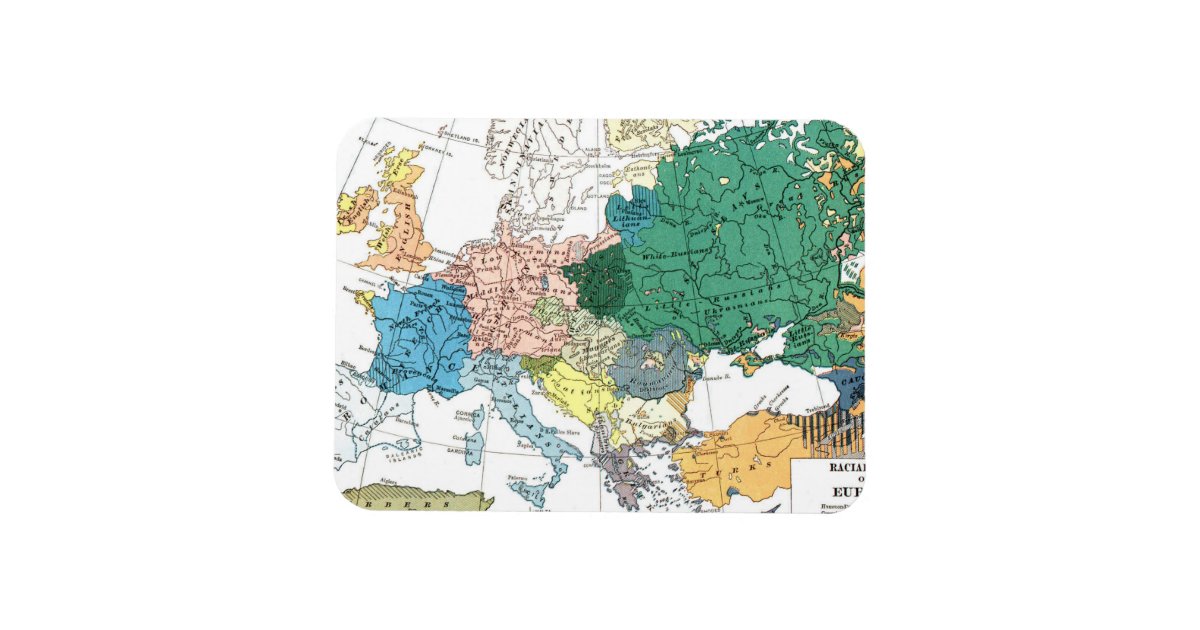 Racial Map of Europe Magnet | Zazzle
