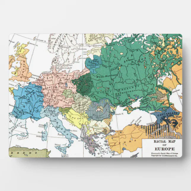Racial Map of Europe Plaque | Zazzle