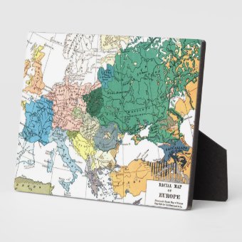 Racial Map of Europe Plaque | Zazzle