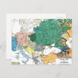 Racial Map of Europe Postcard | Zazzle