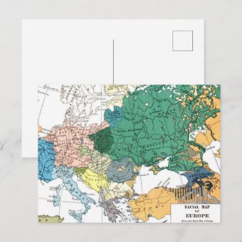 Racial Map of Europe Postcard | Zazzle