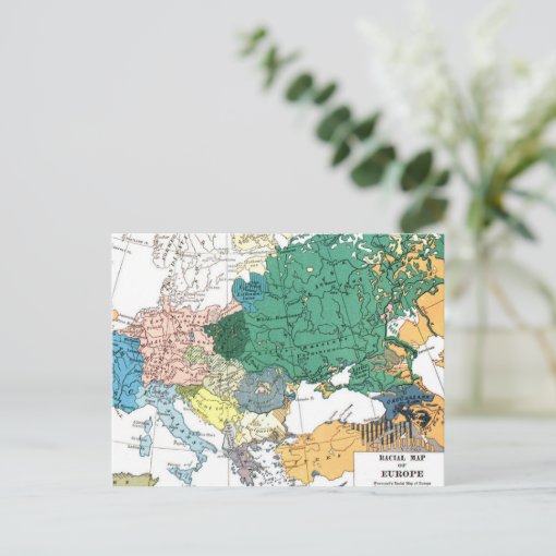 Racial Map of Europe Postcard | Zazzle