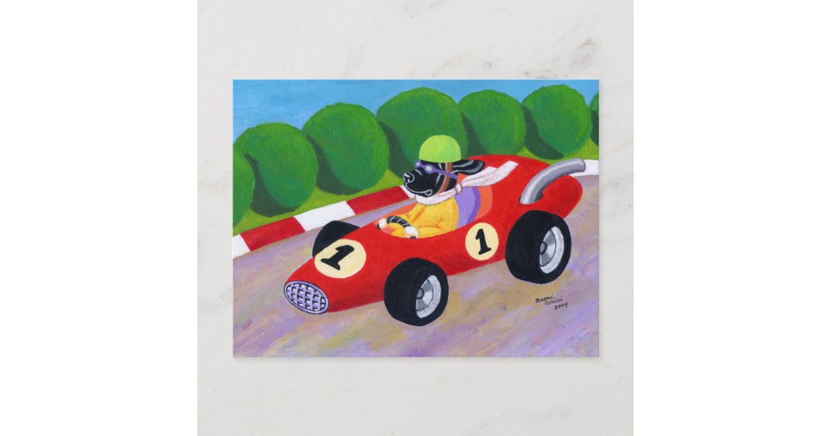 Racing Black Labrador Postcard | Zazzle