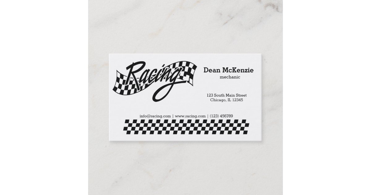 Racing Business Card | Zazzle