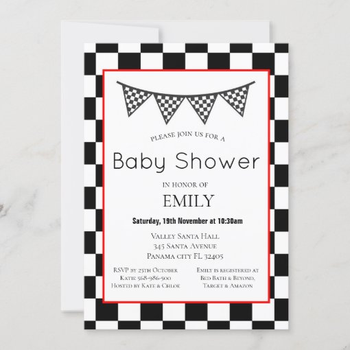 Racing Car Baby Shower Invitation, Birthday Invitation | Zazzle