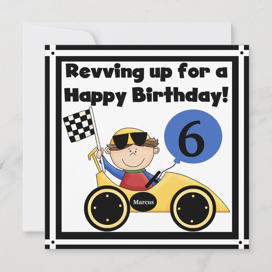 Racing Car Customized Birthday Invites | Zazzle