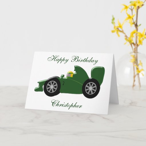 Racing Car Design Birthday Card | Zazzle