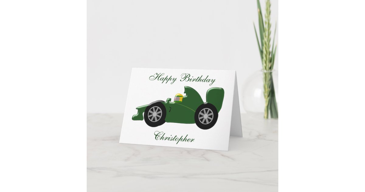 Racing Car Design Birthday Card | Zazzle