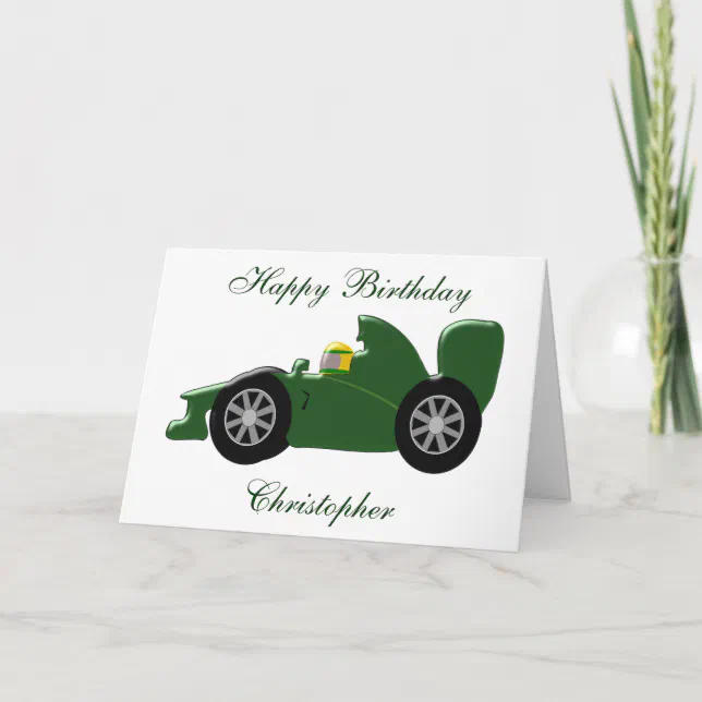 Racing Car Design Birthday Card | Zazzle