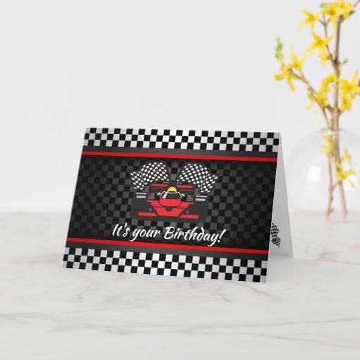 Racing Car Design Birthday Card | Zazzle