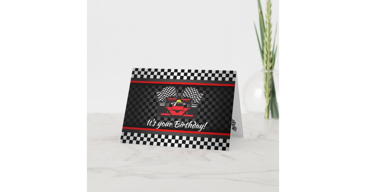 Racing Car Design Birthday Card | Zazzle