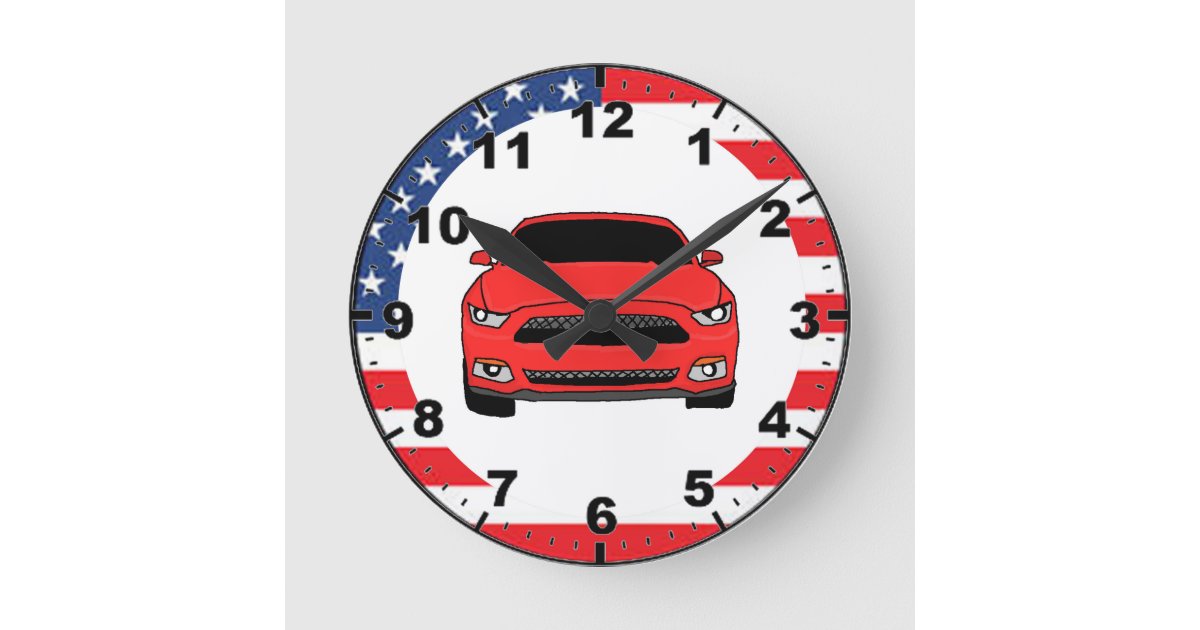 Racing car design wall clocks | Zazzle