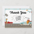 Racing Car Engine Birthday Thank You Card | Zazzle